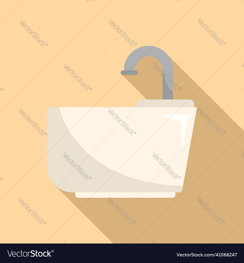 Water Tap Foot Bath Icon Flat Feet Spa Royalty Free Vector