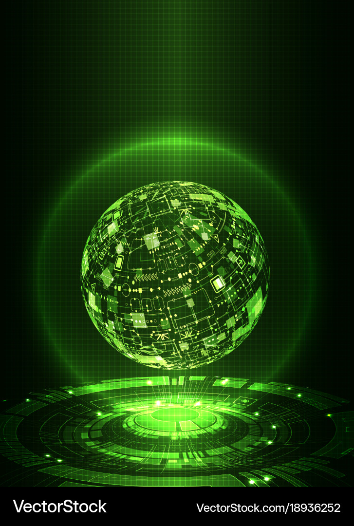 Abstract green digital communication technology Vector Image