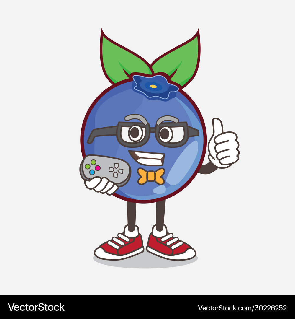 Blueberry fruit cartoon mascot character Vector Image