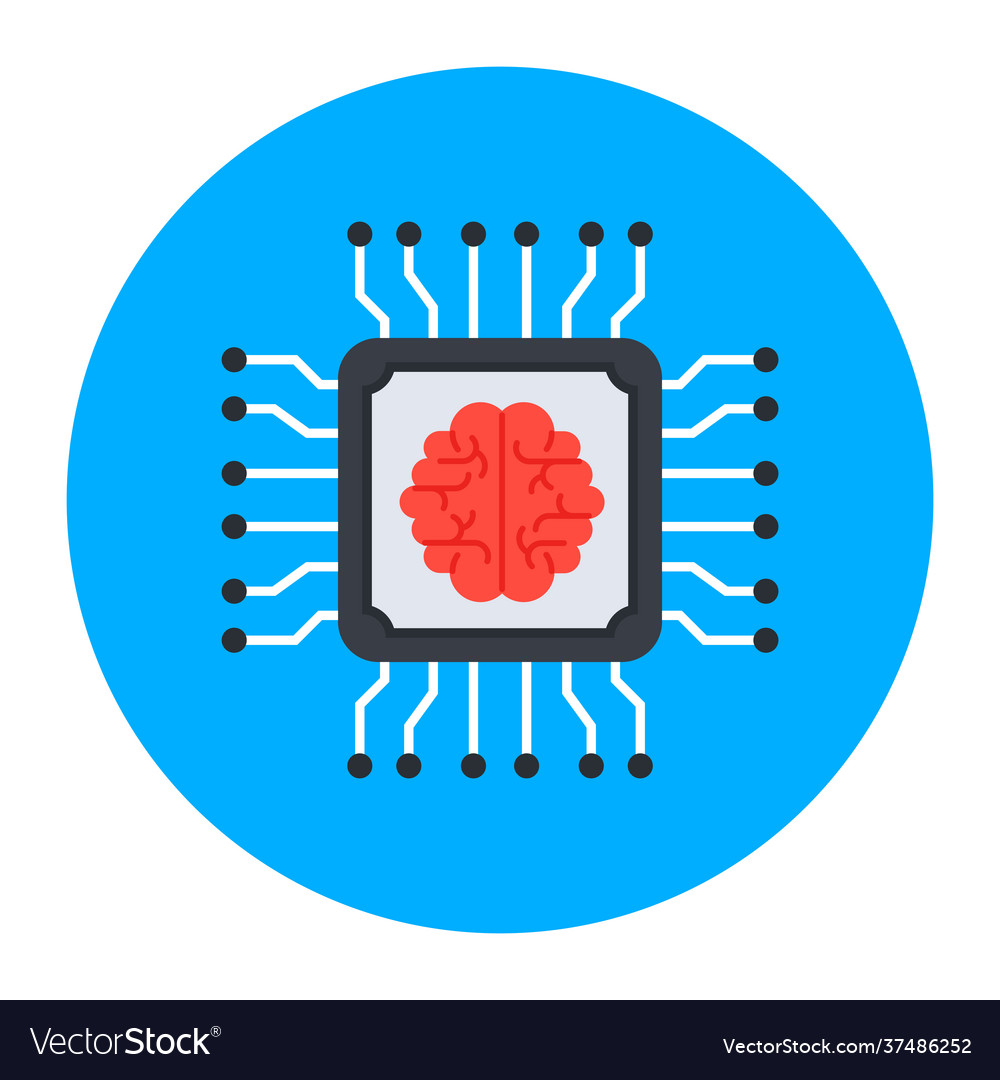 Brain processor Royalty Free Vector Image - VectorStock