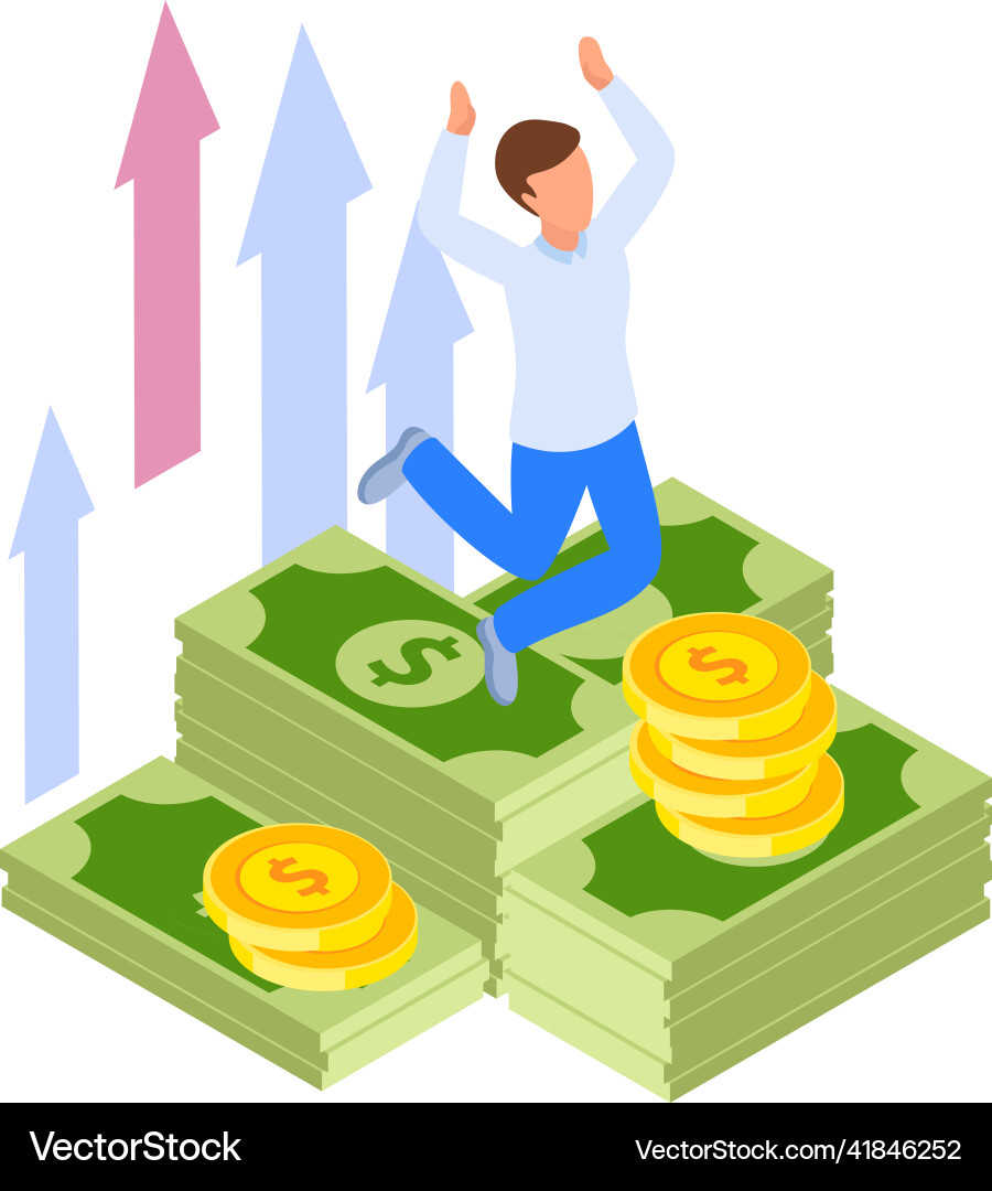 Cash growth investment composition Royalty Free Vector Image