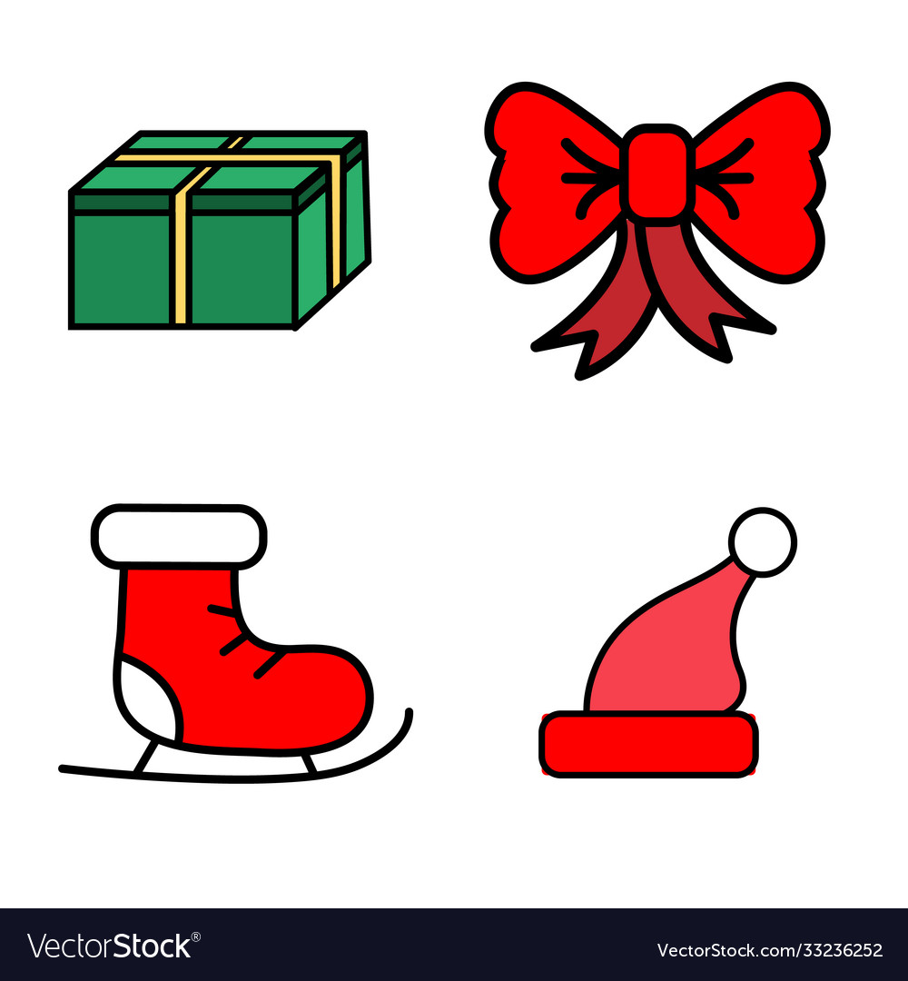 Christmas icon set in flat design style Royalty Free Vector