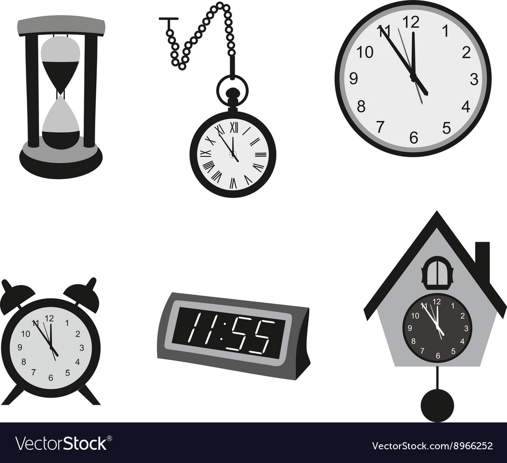 Different Kinds Of Clocks Royalty Free Vector Image