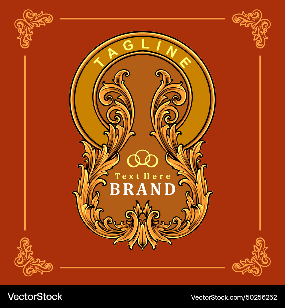 Elegant victorian trademark label Royalty Free Vector Image