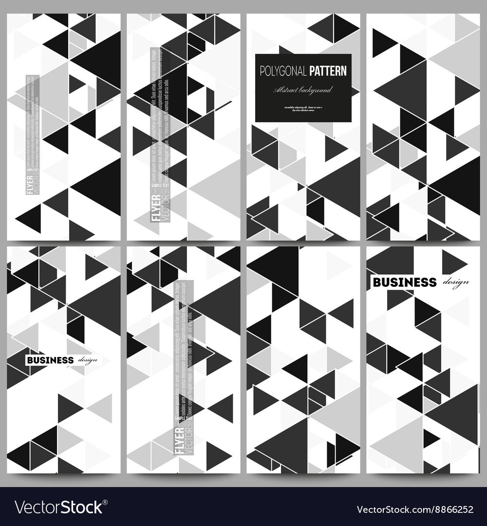 Flyers set triangular pattern abstract Royalty Free Vector