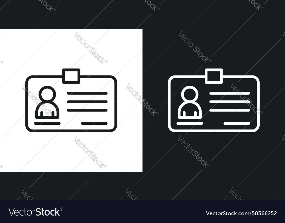 Id card icon set identification membership badge Vector Image