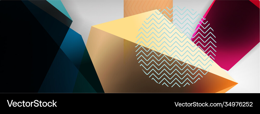 Low poly 3d geometric shapes minimal abstract Vector Image