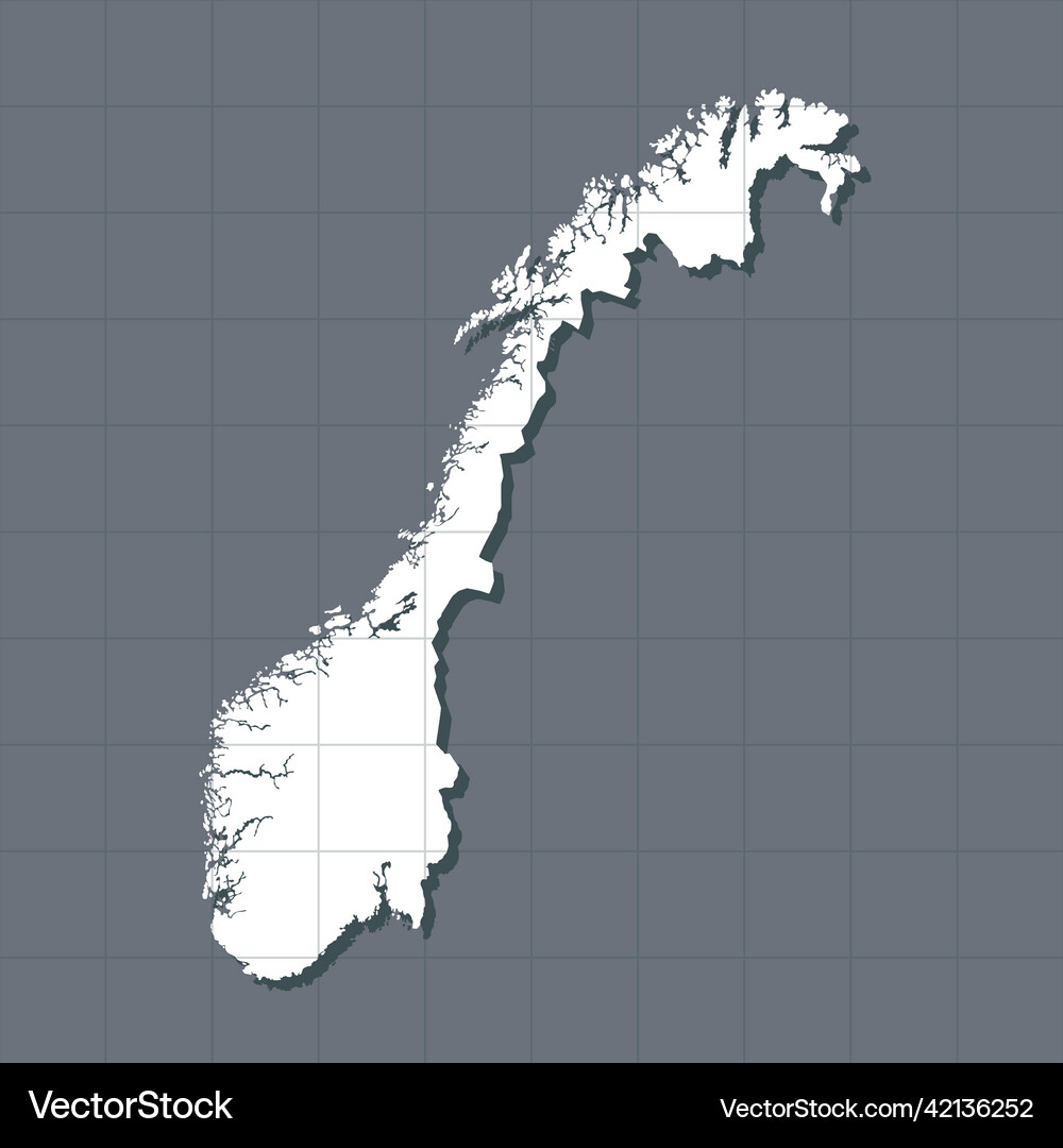 Map norway template europe country Royalty Free Vector Image