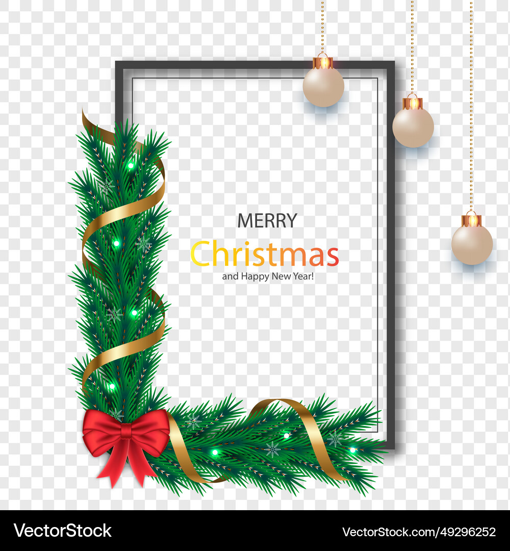 Merry christmas photo frame Royalty Free Vector Image