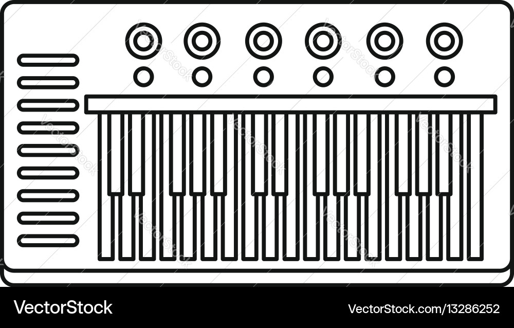 Music synthesizer icon outline style Royalty Free Vector
