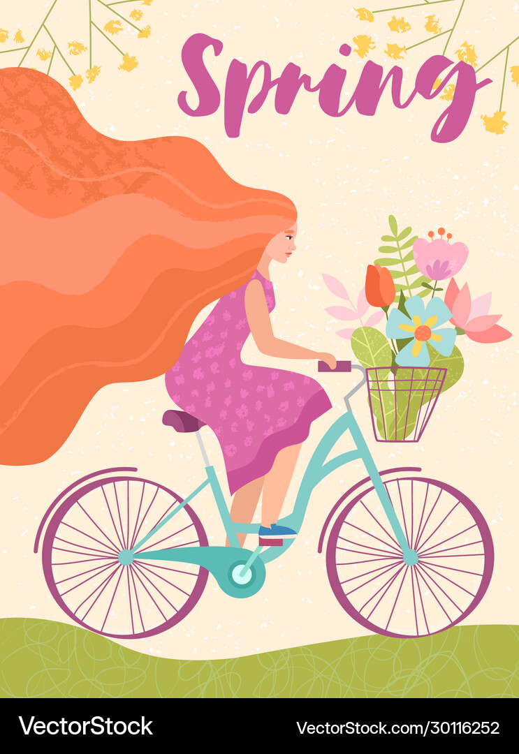 Pretty stylized floral spring greeting card design