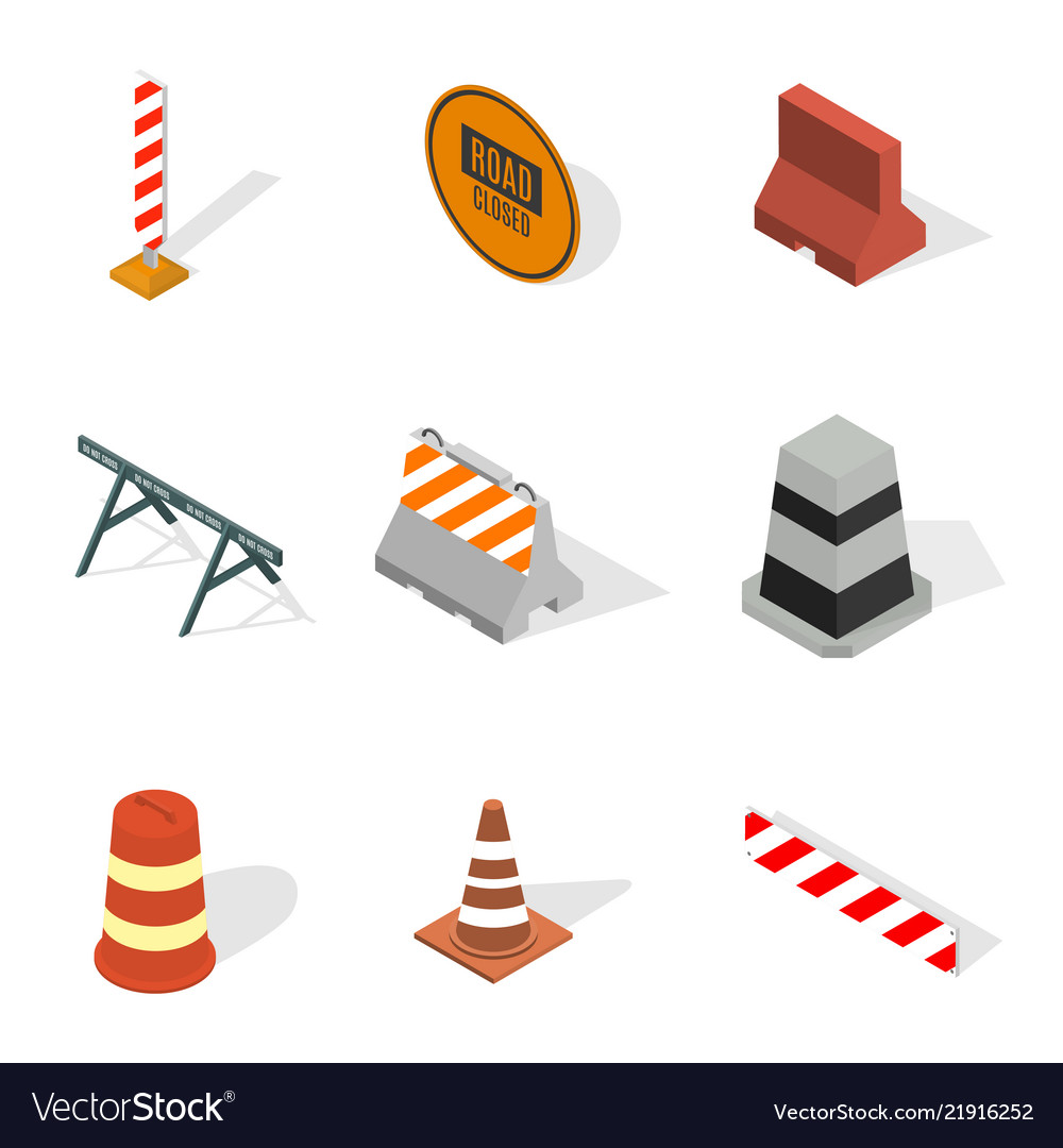 Under construction design elements in 3d Vector Image