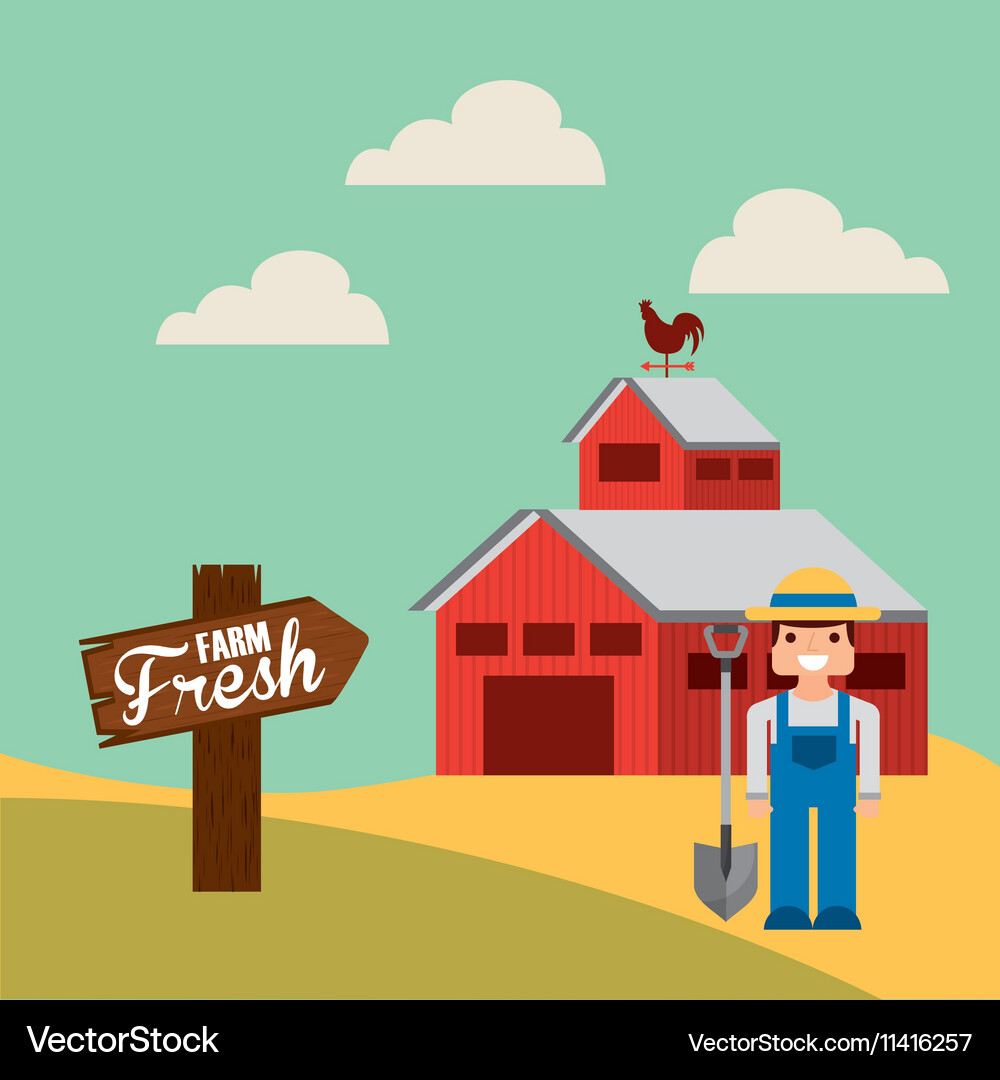 Agriculture production landscape icon Royalty Free Vector