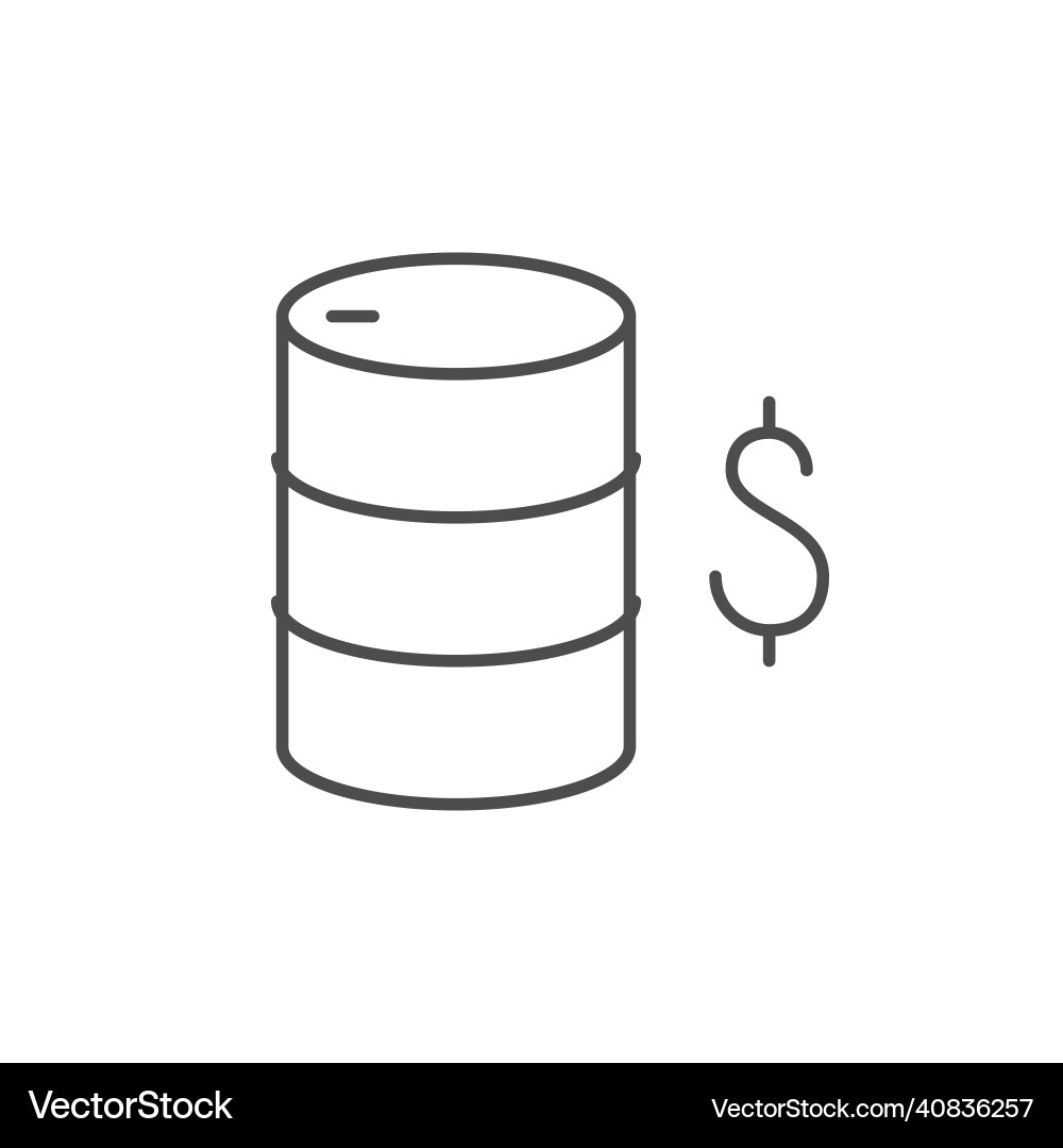 Barrel price line outline icon Royalty Free Vector Image