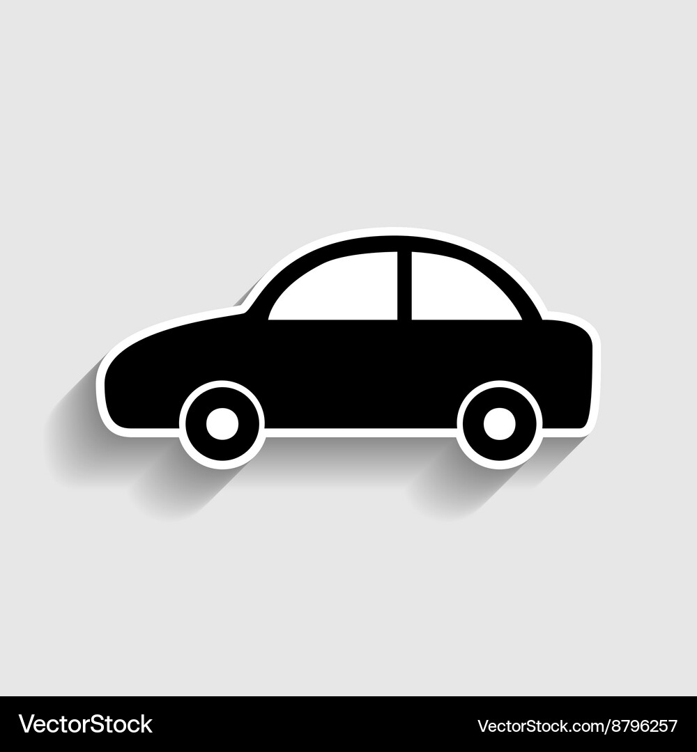 Car sign Sticker style icon Royalty Free Vector Image