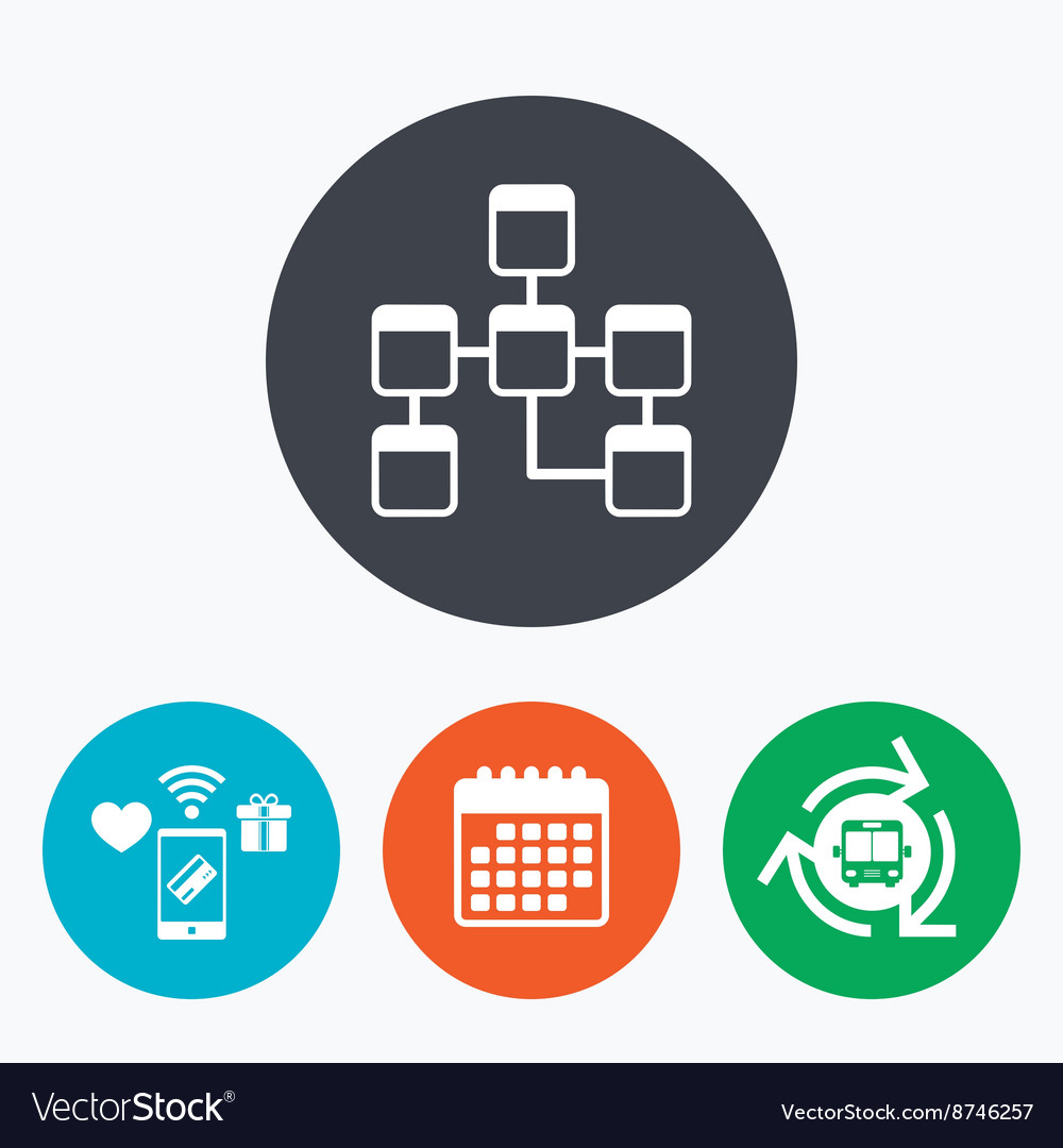 Database sign icon relational schema Royalty Free Vector