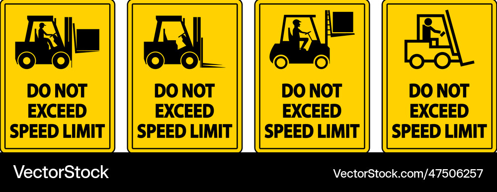 Do not exceed speed limit label sign on white Vector Image