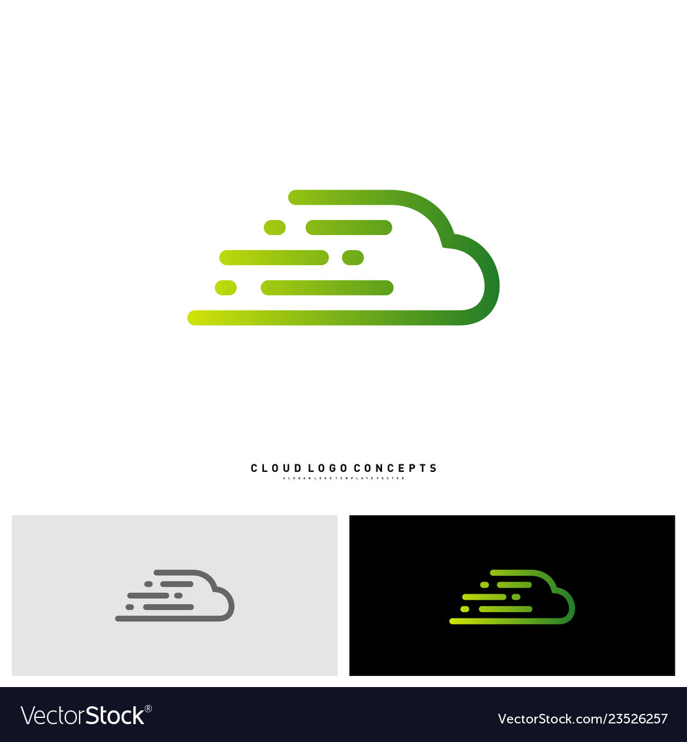 Fast cloud logo design concept tech Royalty Free Vector