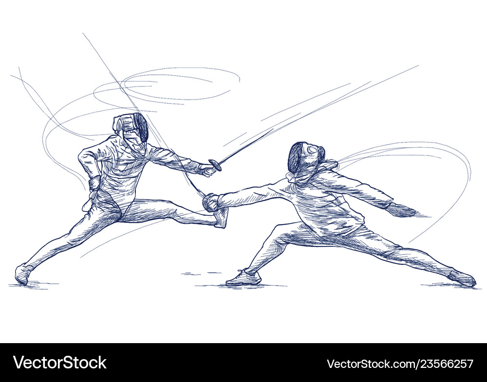 Fencing - an hand drawn freehand Royalty Free Vector Image
