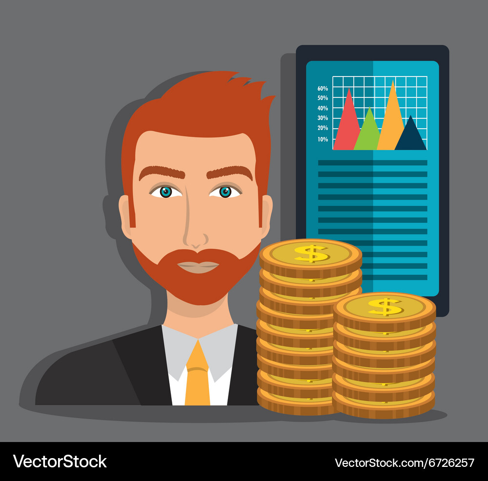 Financial growth up and money Royalty Free Vector Image