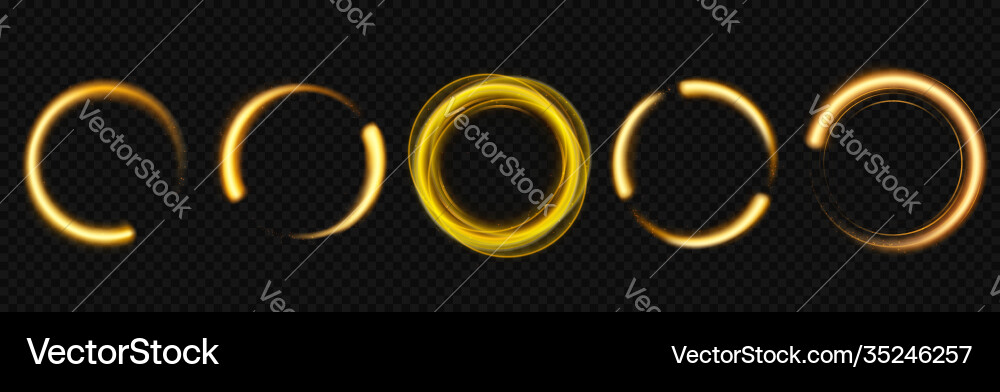 Gold light circle with sparkles magic glow effect Vector Image