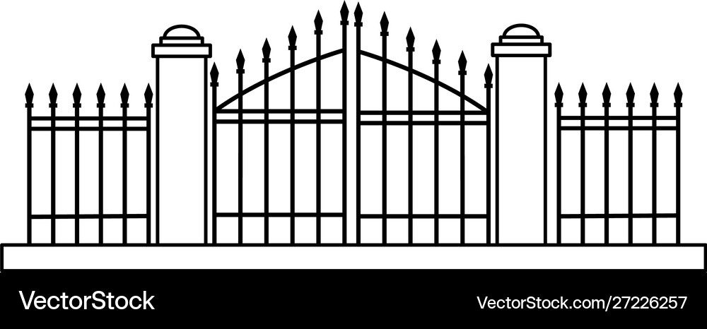 Halloween cemetery gate isolated icon Royalty Free Vector