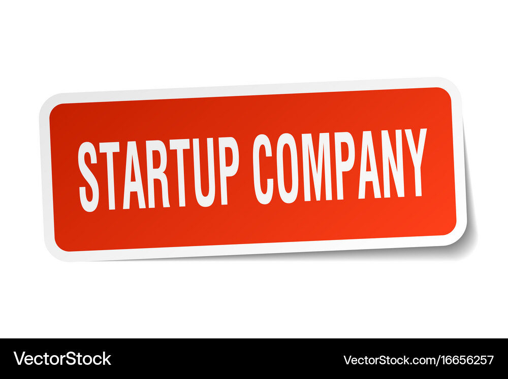 Startup company square sticker on white Royalty Free Vector