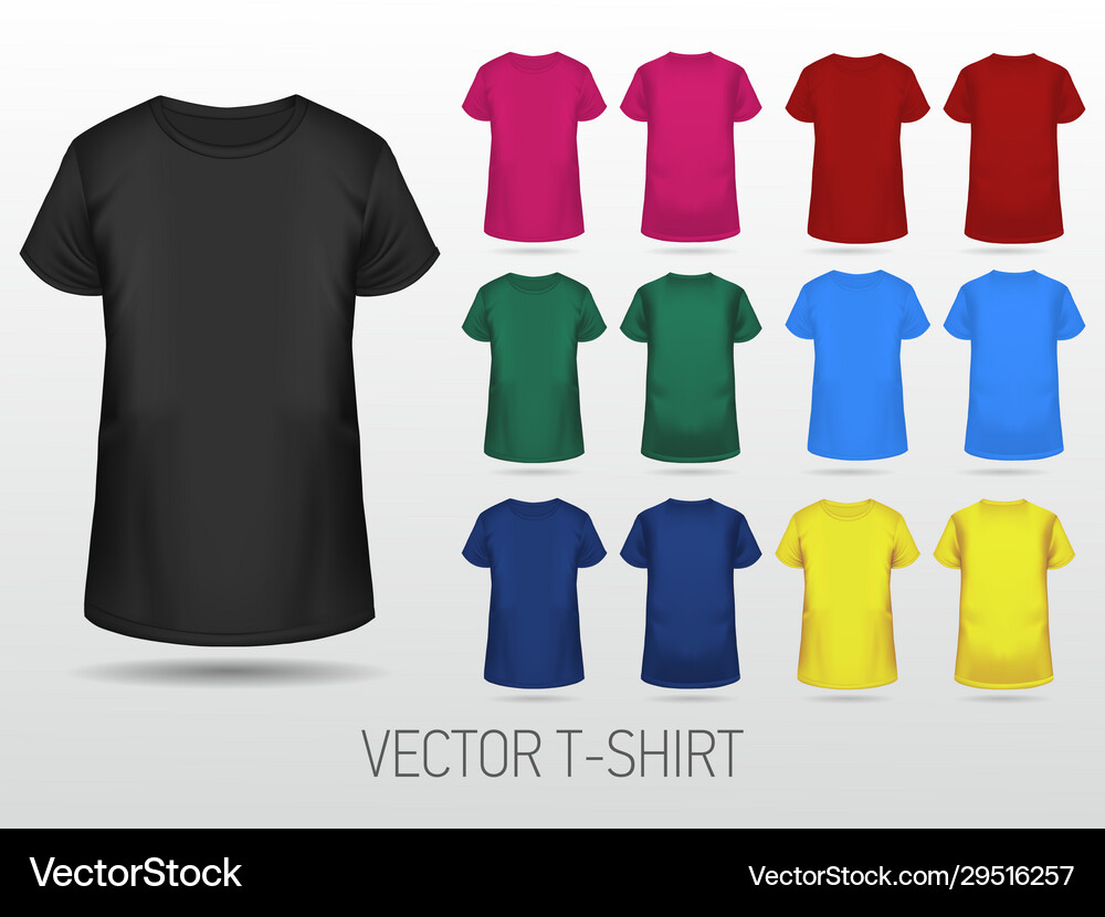 T-shirt templates collection different colors Vector Image