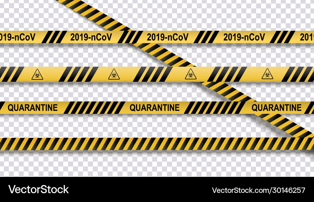 Warning yellow and black stripes quarantine Vector Image