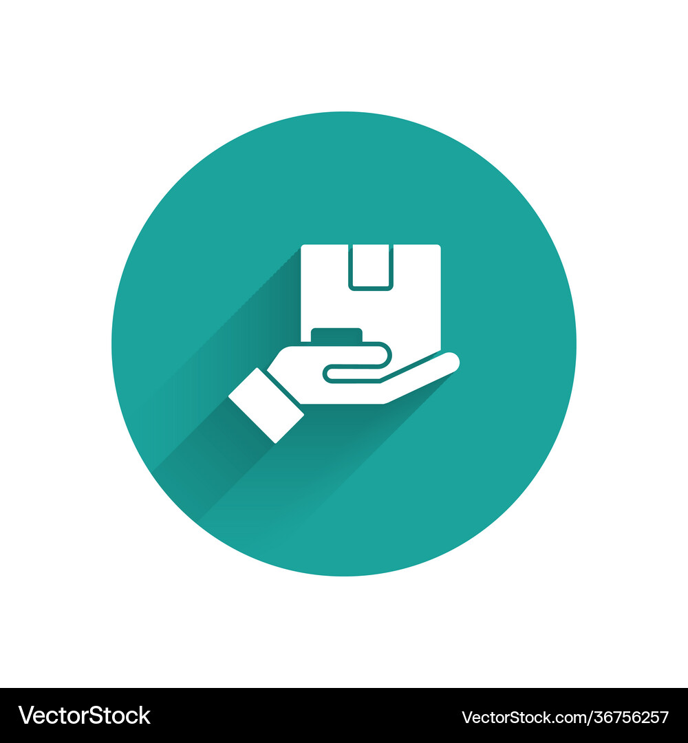 White delivery insurance icon isolated with long Vector Image
