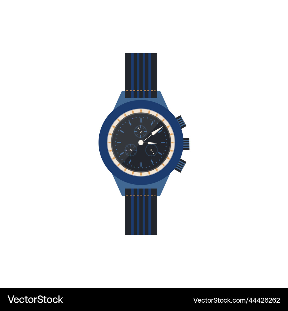 Classic mechanical or quartz wrist watch icon flat