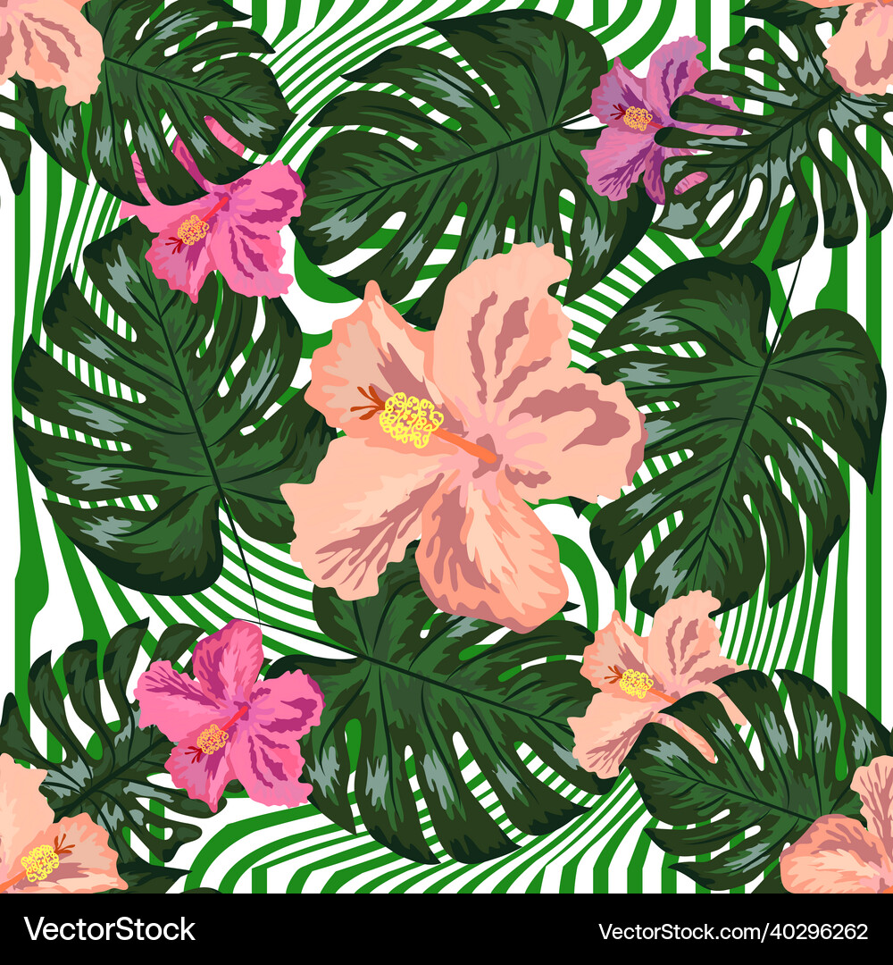 Floral exotic tropical seamless pattern tropic Vector Image