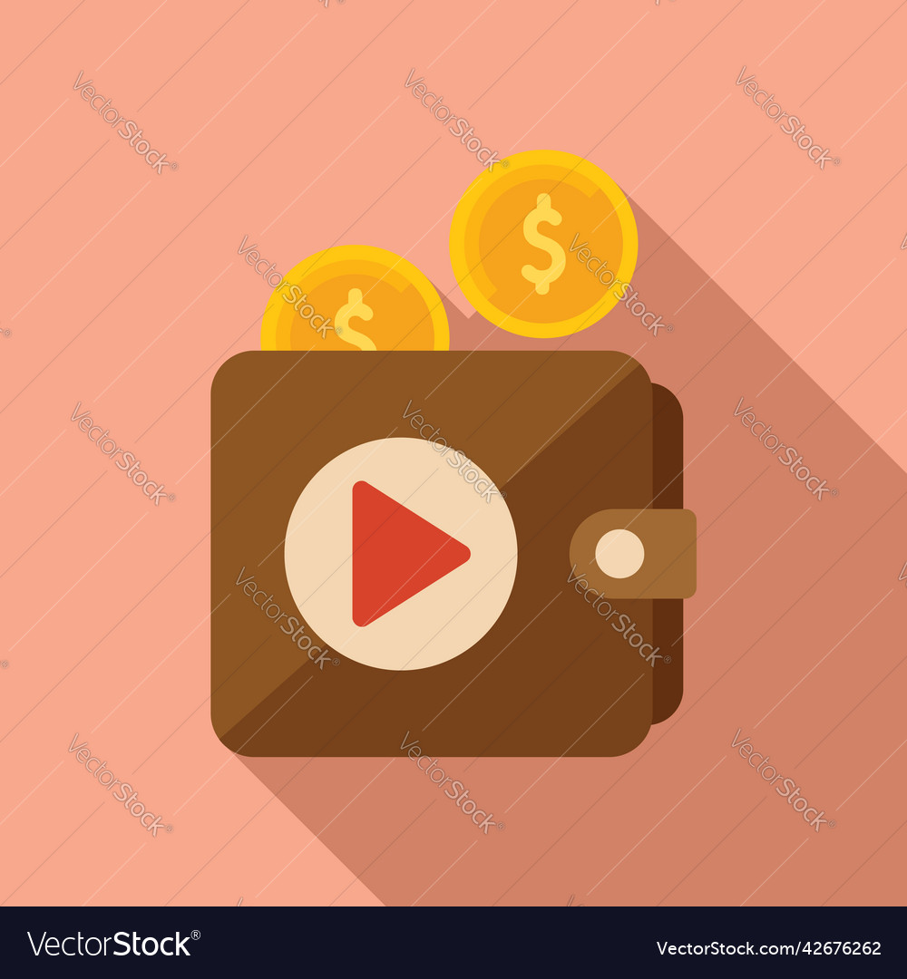 Monetization wallet icon flat mobile Royalty Free Vector Monetization wallet icon flat mobile Royalty Free Vector