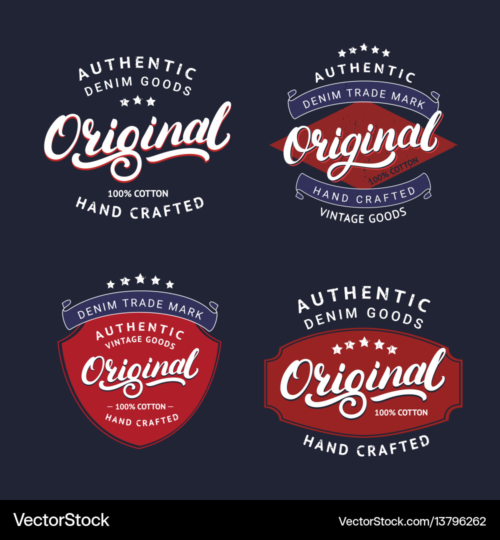 Set original hand written lettering for label Vector Image