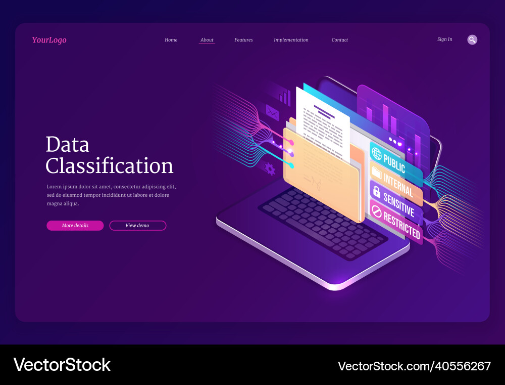 Data classification banner Royalty Free Vector Image