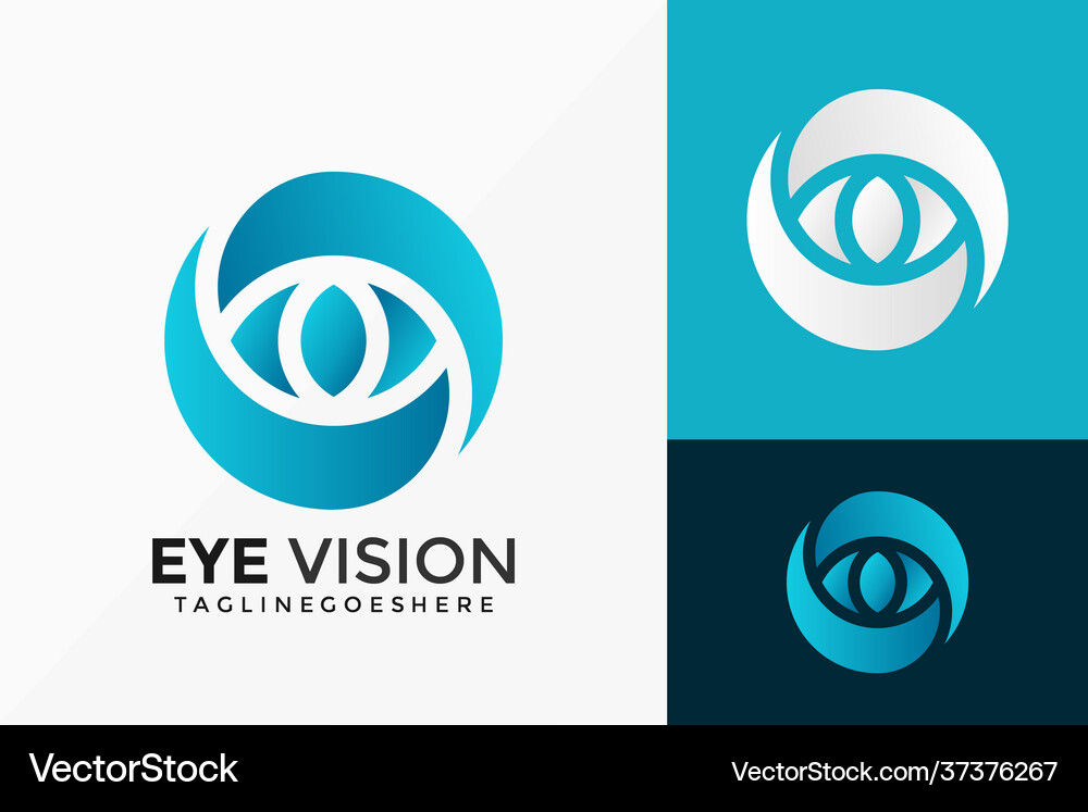 Eye vision business logo design abstract emblem Vector Image