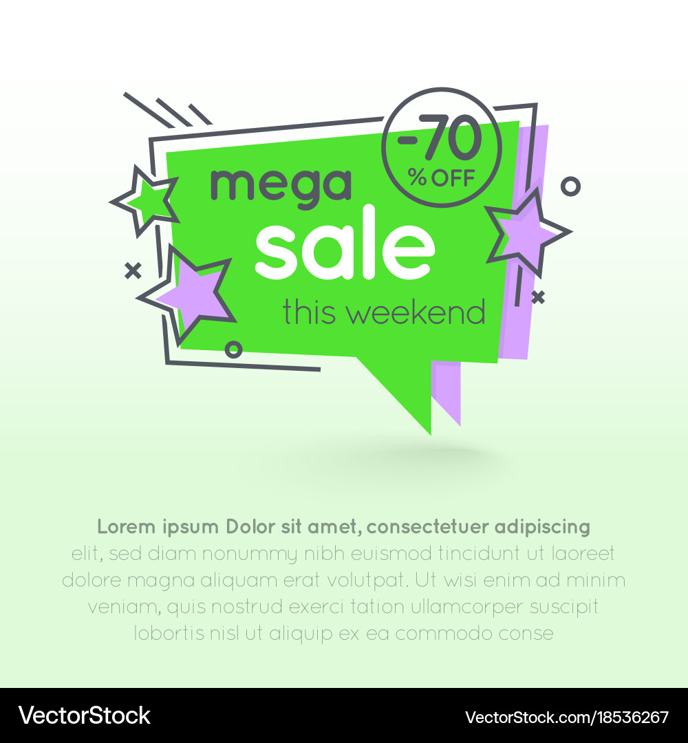 Flat linear promotion sticker price tag Royalty Free Vector