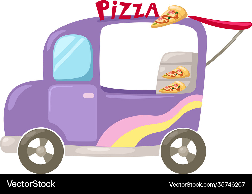Italian pizza delivery car Royalty Free Vector Image