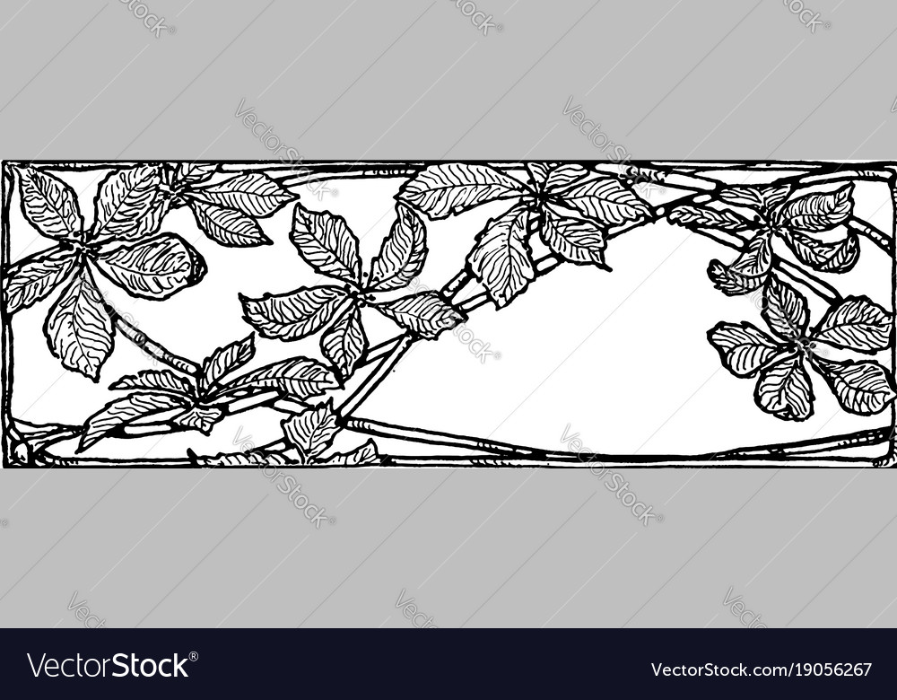 Leaf design is a rectangular pattern Royalty Free Vector
