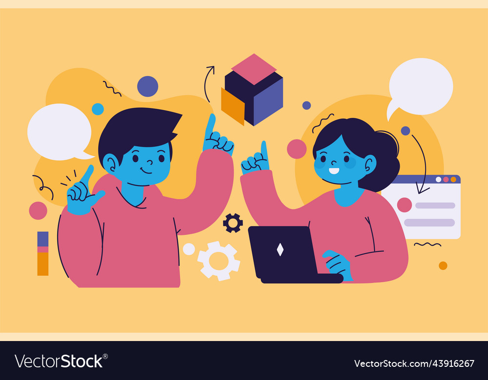 People web development Royalty Free Vector Image