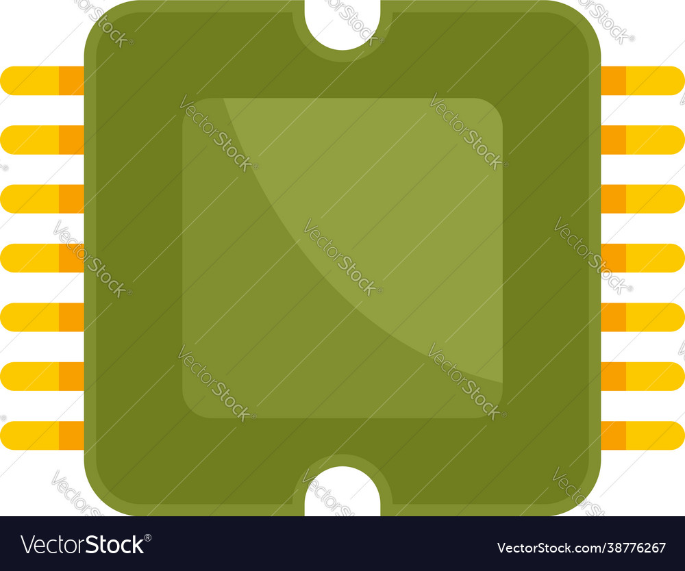 Phone processor icon flat isolated Royalty Free Vector Image