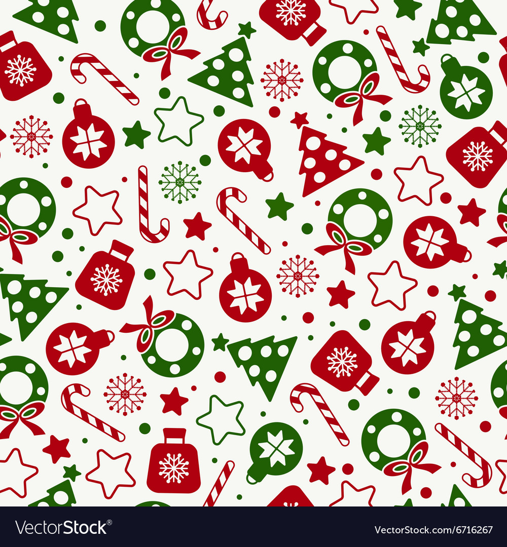 Seamless pattern christmas texture icons Vector Image