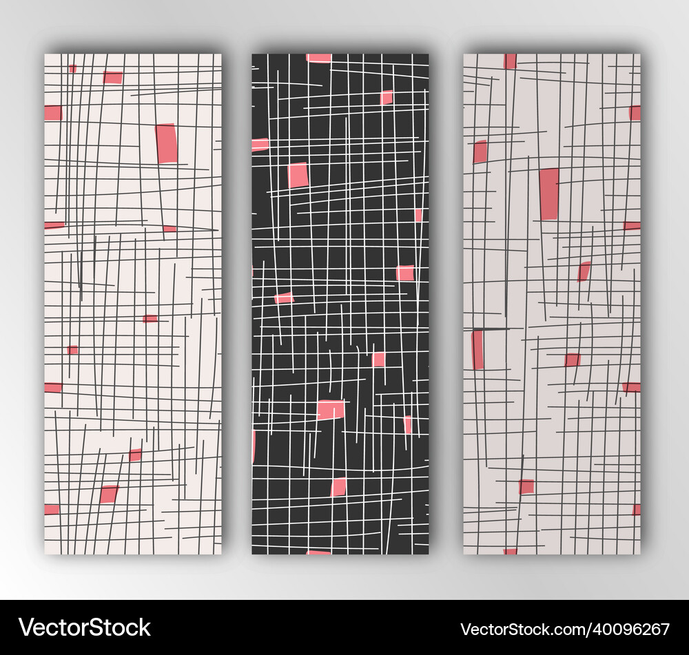 Set of patterns of intersecting lines for banners Vector Image