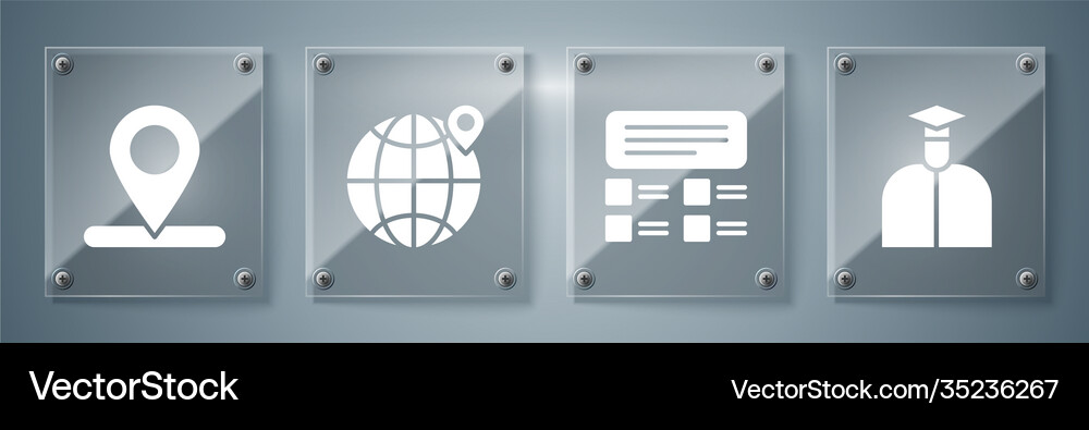 Set student online quiz test survey location Vector Image