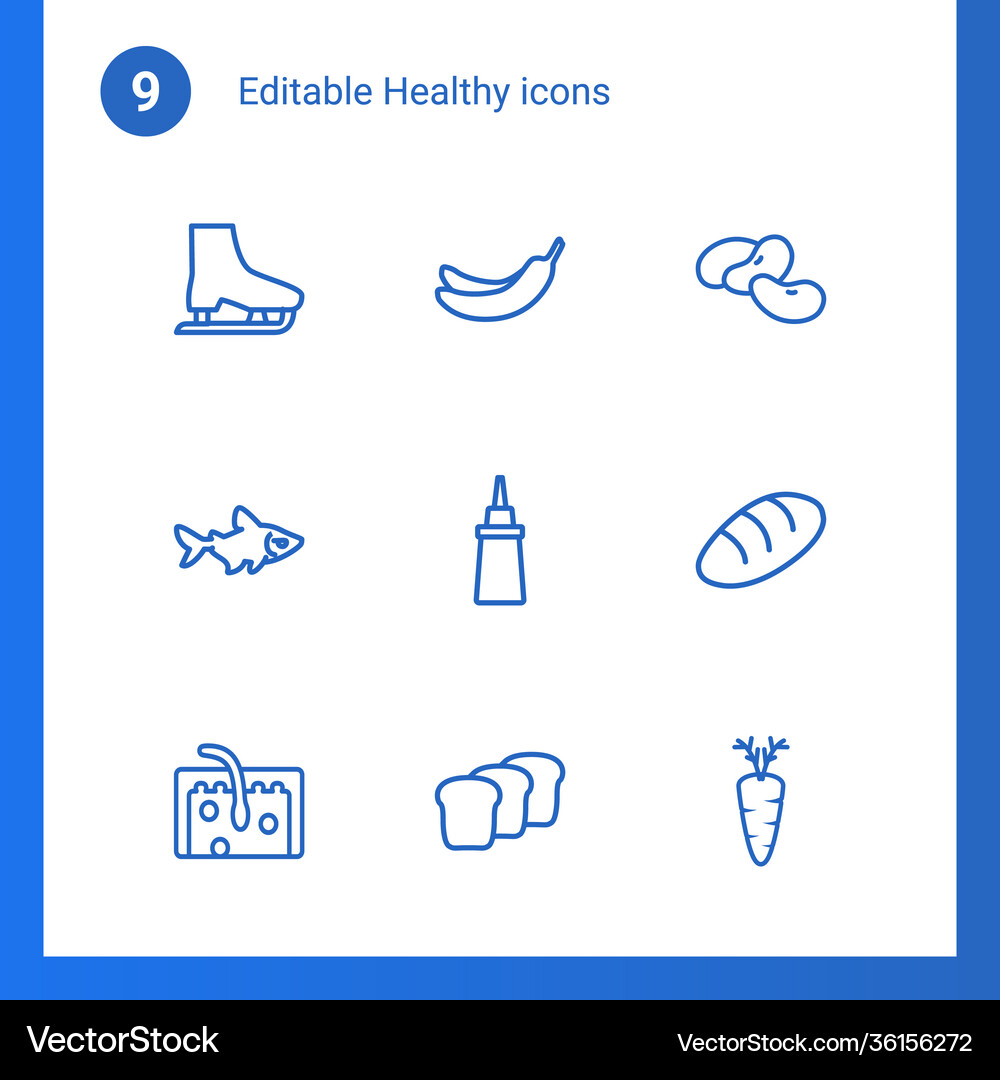 9 healthy icons Royalty Free Vector Image - VectorStock