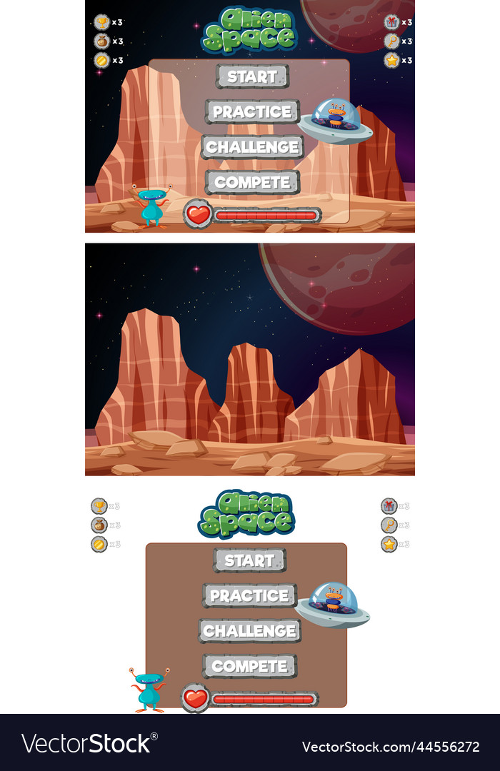 A game background template with elements Vector Image