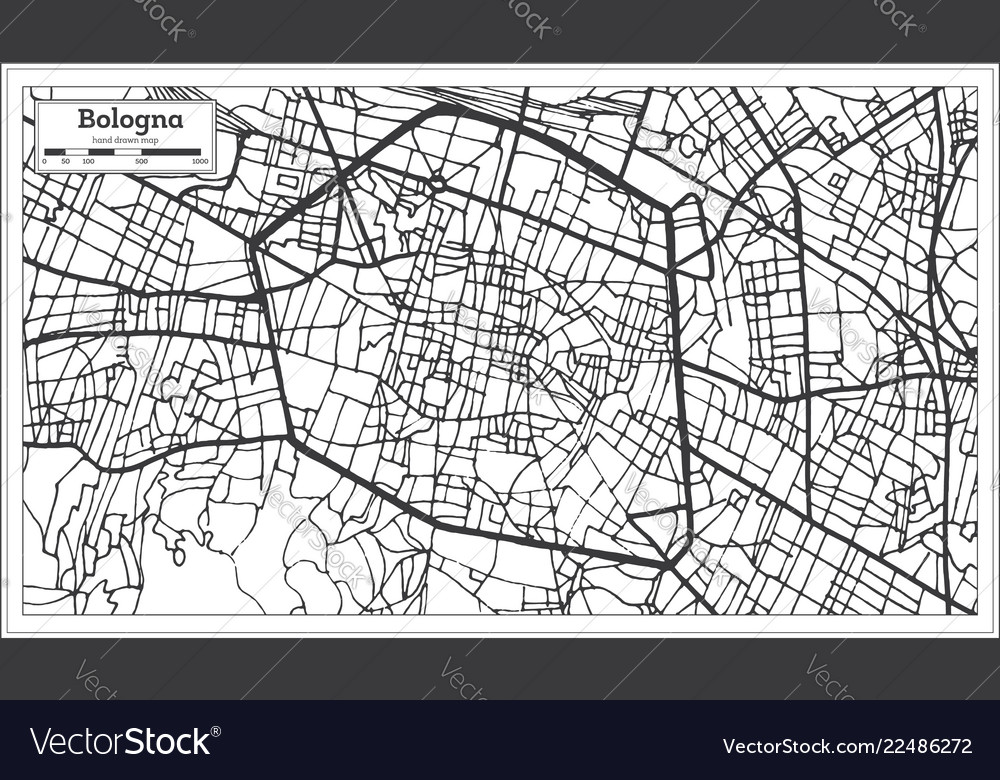 Bologna italy city map in retro style outline Vector Image