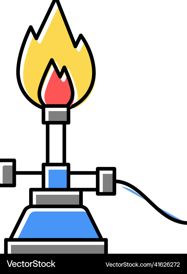 Burner equipment color icon isolated Royalty Free Vector