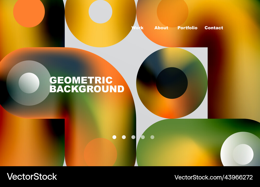 Circles and round shapes landing page abstract Vector Image