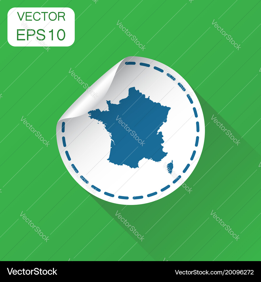 France sticker map icon business concept Vector Image